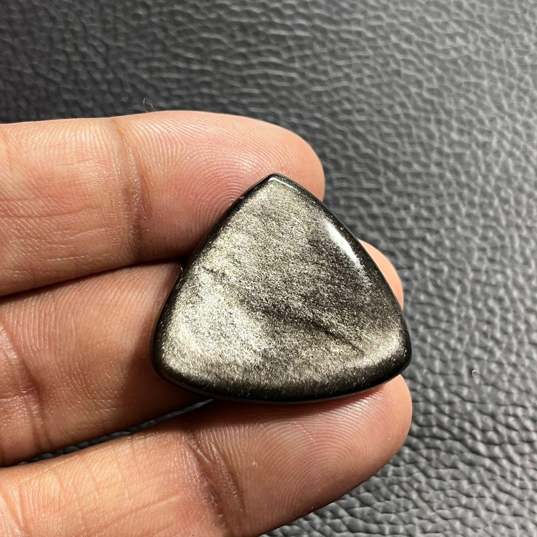 Silver Sheen Obsidian Triangle Cabochon Gemstone - Etsy