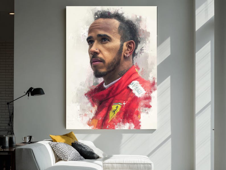 Lewis Hamilton Portrait Fan Art | Ferrari F1 Inspired Wall Art ...