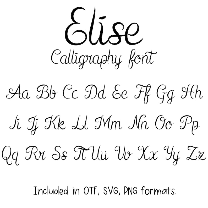 Elise Calligraphy Font - Cricut Font, Procreate Font, Canva Fonts ...