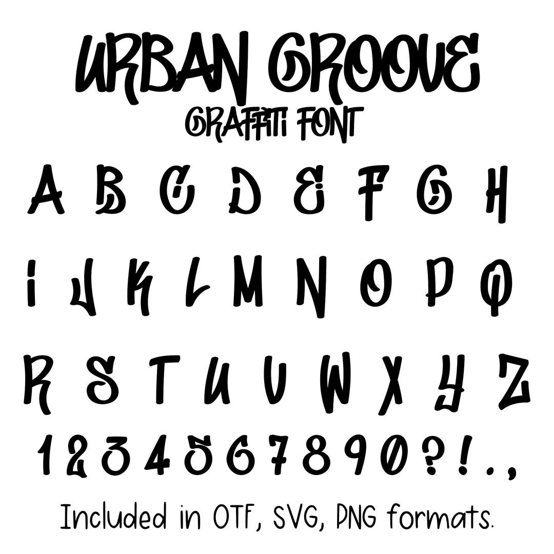 Urban Groove Font - Letters and Numbers, Cricut Font, Procreate Font ...
