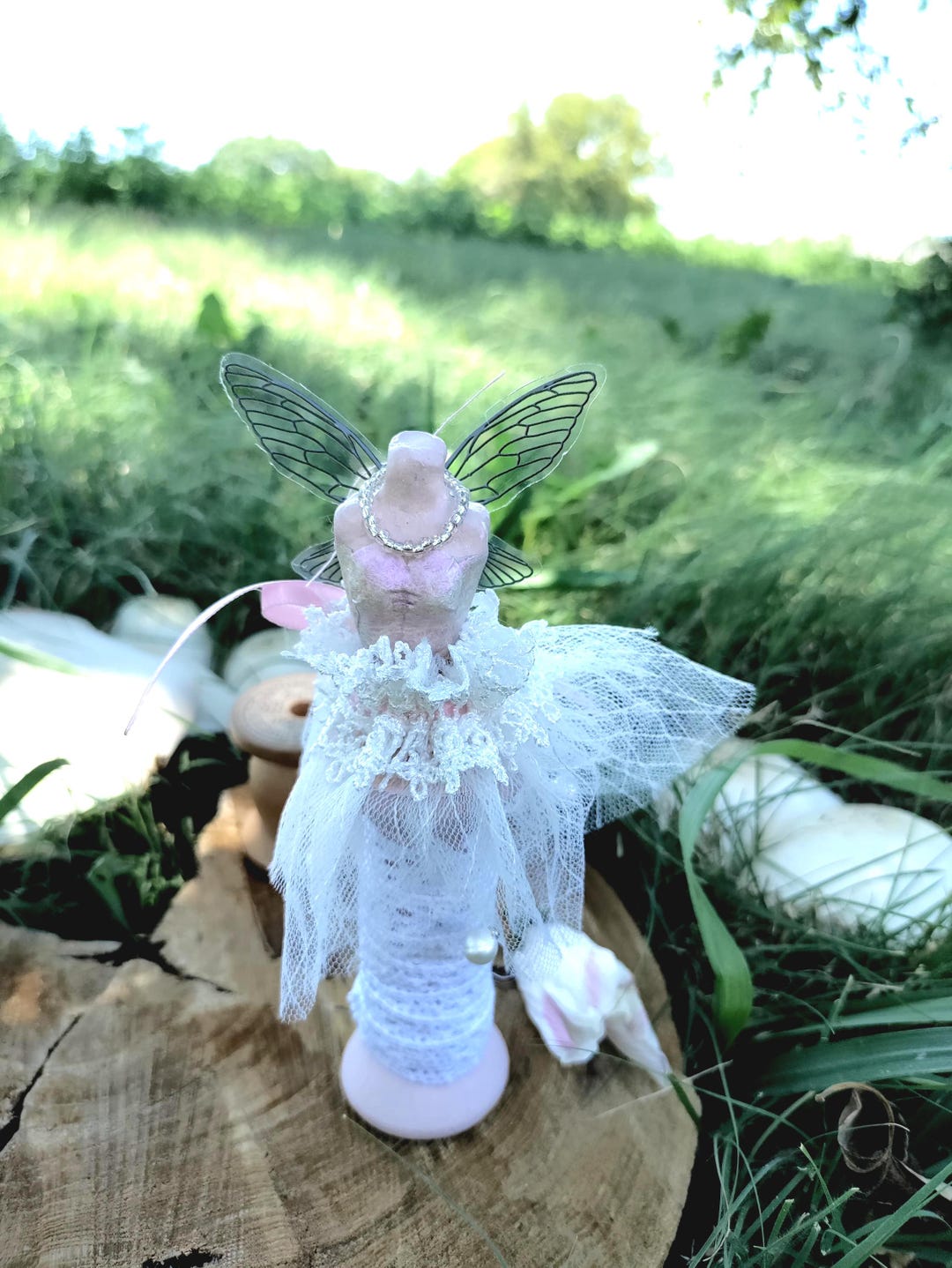 Handcrafted Ballerina Figurine: Papier-mâché Bodice, Lace Skirt ...