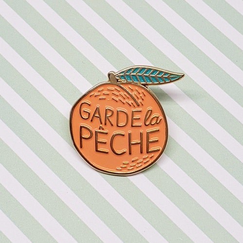 Peach Pin garde La Pêche Illustration | Etsy