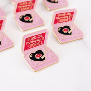 Pink Record Player Enamel Pin Gift for Music Lover - Etsy