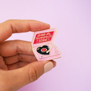 Pink Record Player Enamel Pin Gift for Music Lover - Etsy