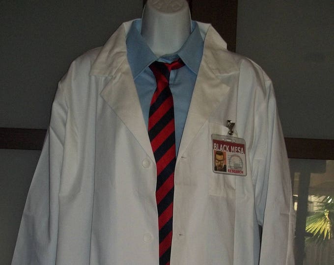 Half Life Cosplay Scientist Costume Pieces Black Mesa ID, Neck Tie and ...