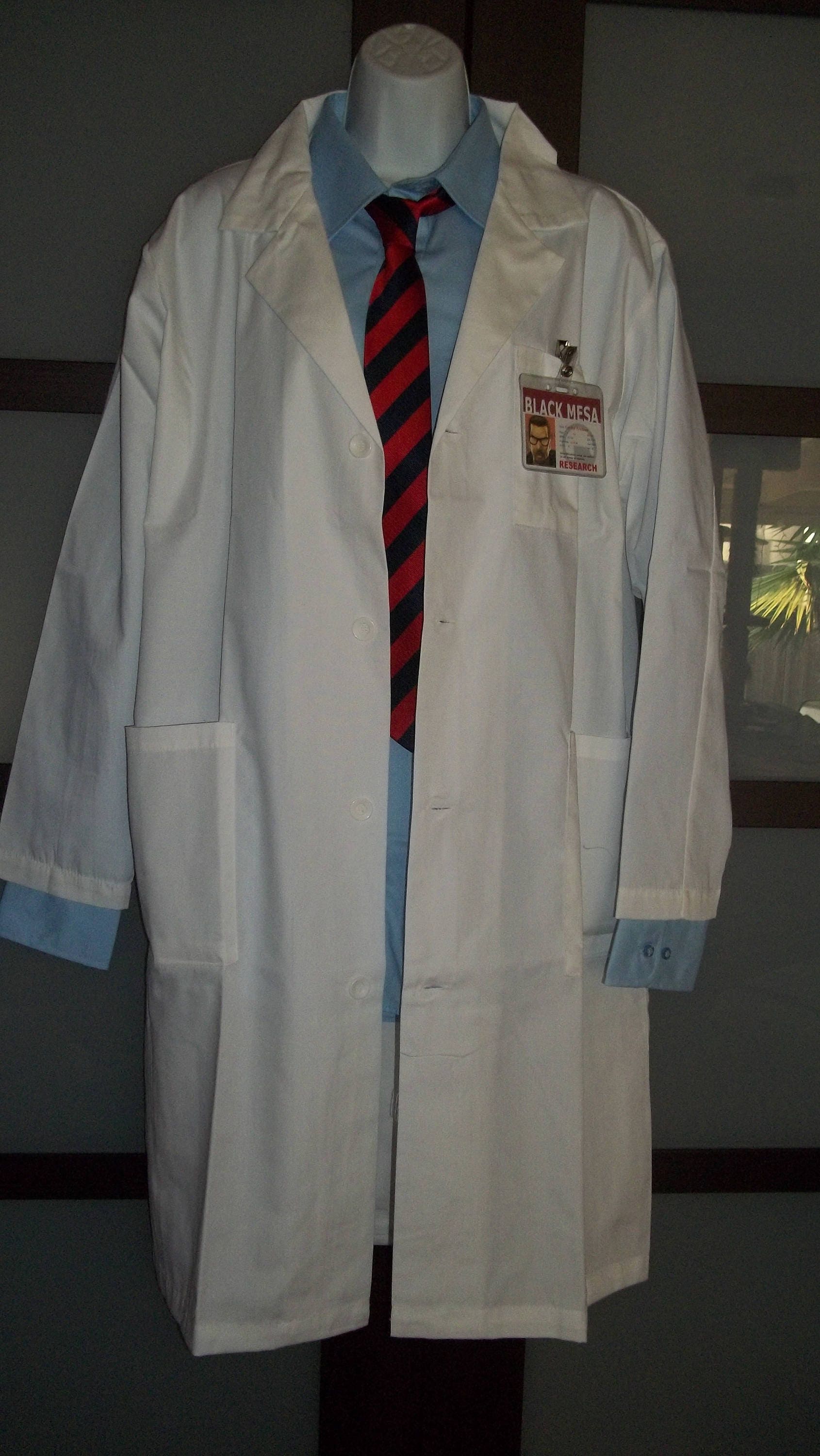 Half Life Cosplay Scientist Costume Pieces Black Mesa ID, Neck Tie and ...