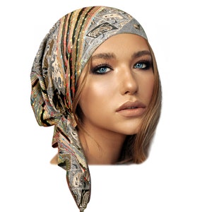 Navy Blue Head Scarf Cashmere Head Cover for Women Beige Navy Burnt ...