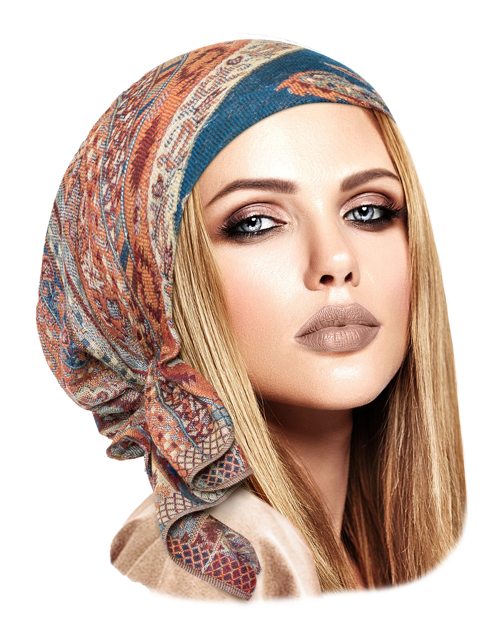 Navy Blue Head Scarf Cashmere Head Cover for Women Beige Navy - Etsy