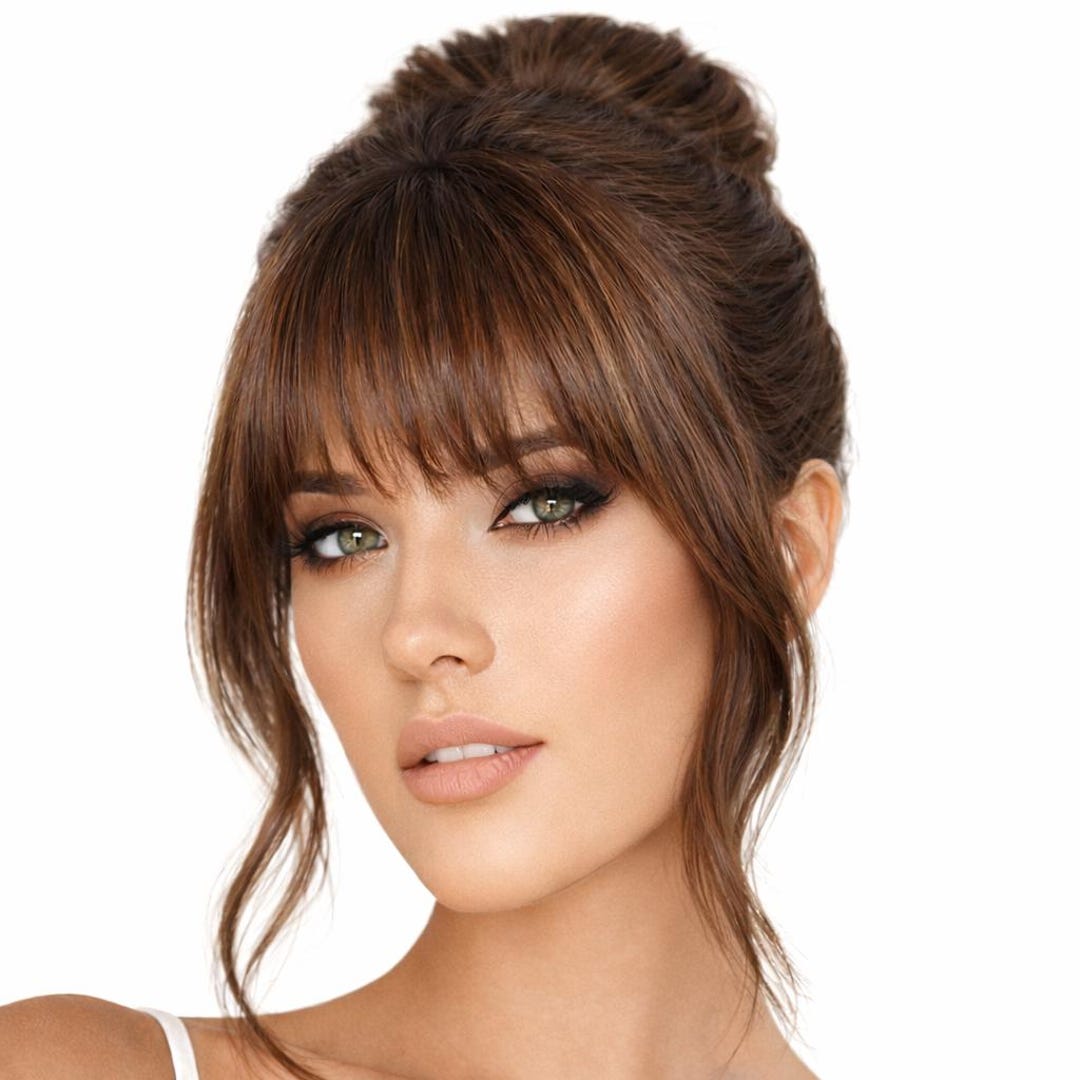 Brown Clip in Bangs: Remy Virgin Brazilian Human Hair Fringe - Etsy
