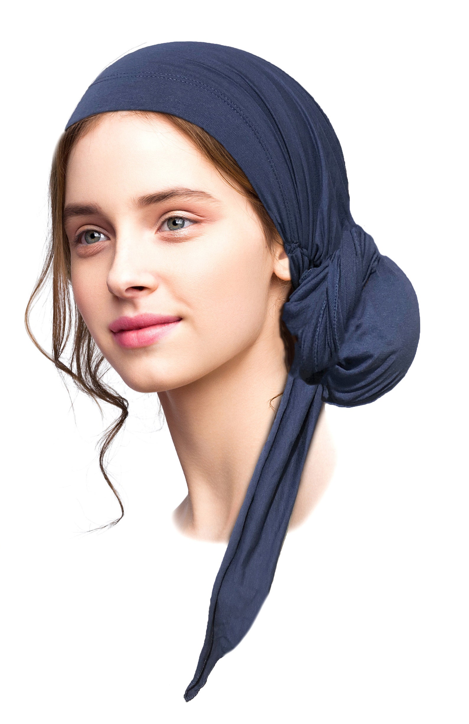 Dark Navy Blue Head scarf Head cover for Women Tichel Head | Etsy
