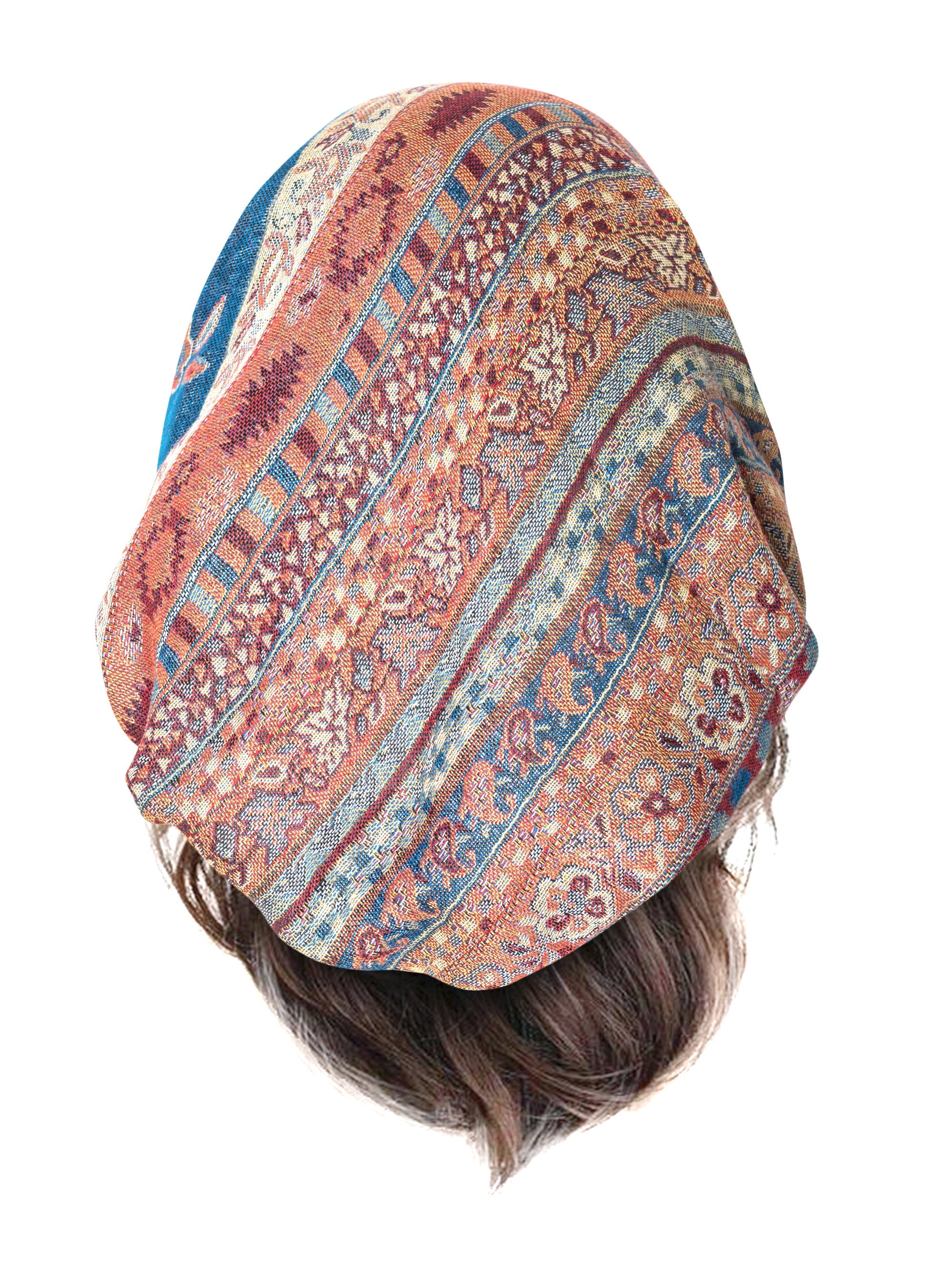 Navy Blue Head Scarf Cashmere Head Cover for Women Beige Navy - Etsy