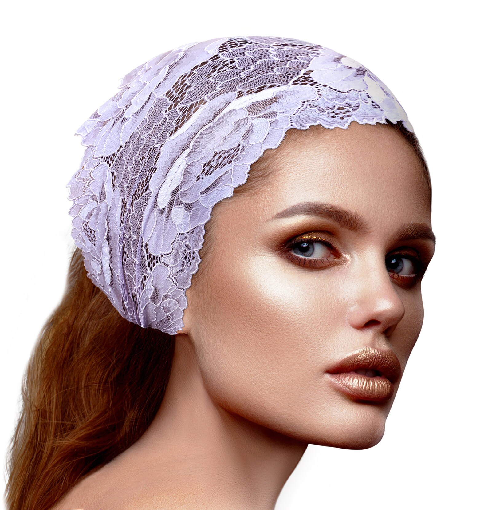 White Lace Headband Stretch Vintage Floral Head Band Hair Etsy