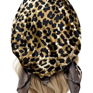 Animal Print Headscarf Cheetah Taupe Black Brown Head Wear for Women ...