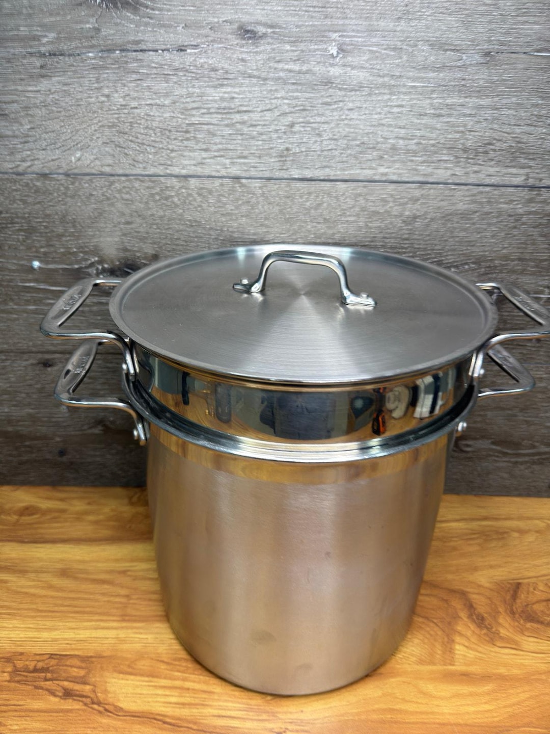All-clad Stainless Steel 12 Qt Multi Pot W/pasta Strainer Lid - Etsy