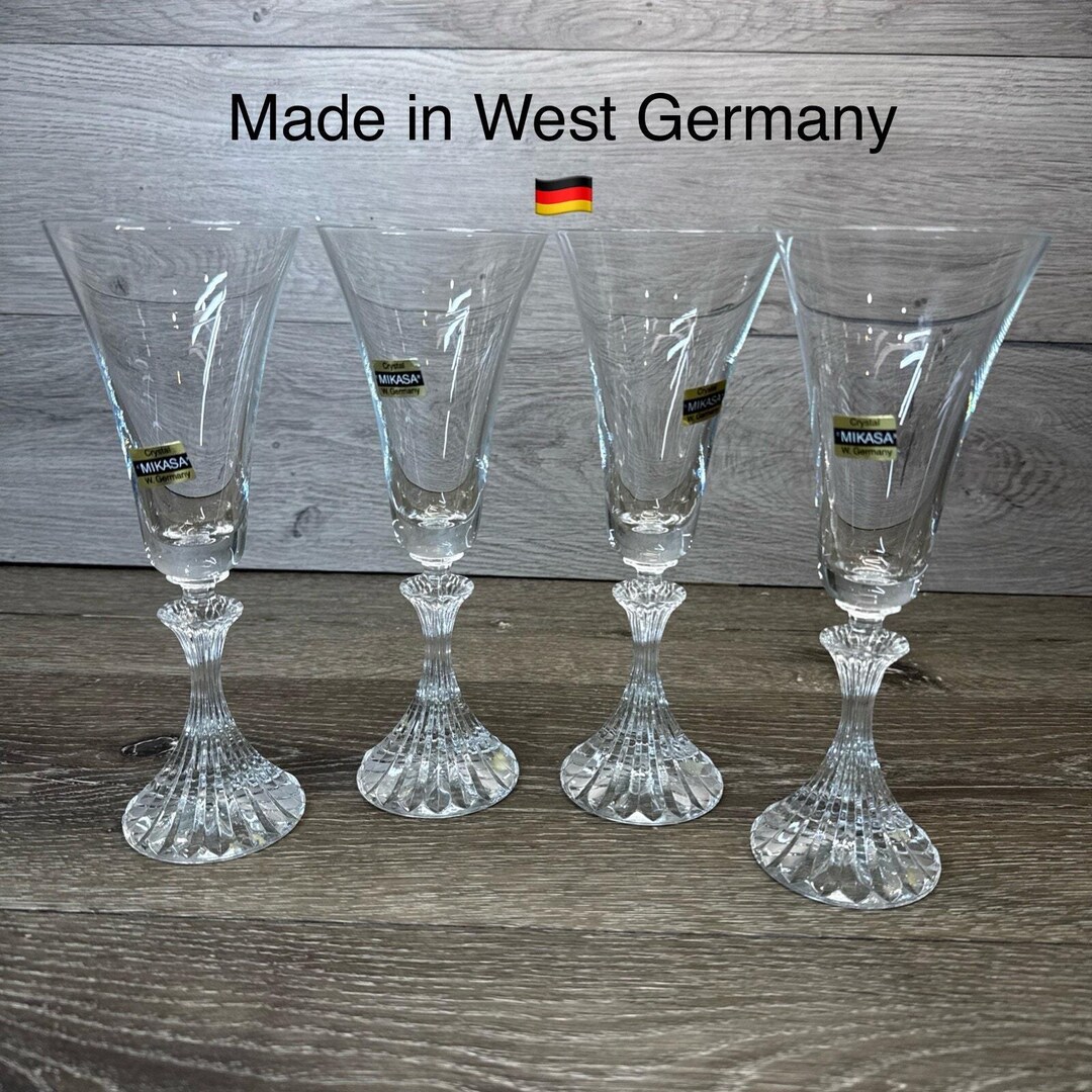 Mikasa Crystal Stratton Champagne Glasses Ritz Stem 8-1/4” Tall ~set of ...