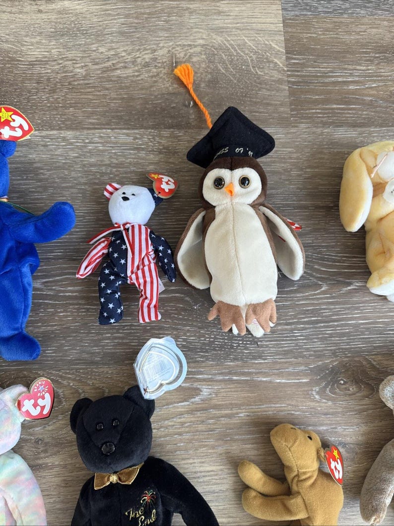 Vintage TY Beanie Babies 5 to 9” Plush Stuffed Animals 1994-2000 ~lot ...