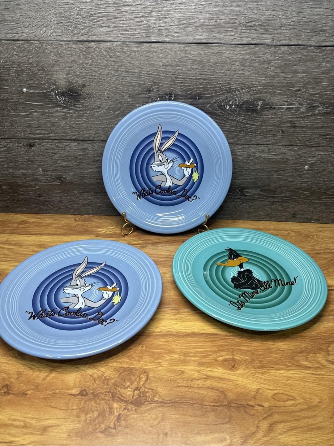 1994 Fiesta Homer Laughlin Warner Bros Looney Tunes 10.5” Dinner Plates ...