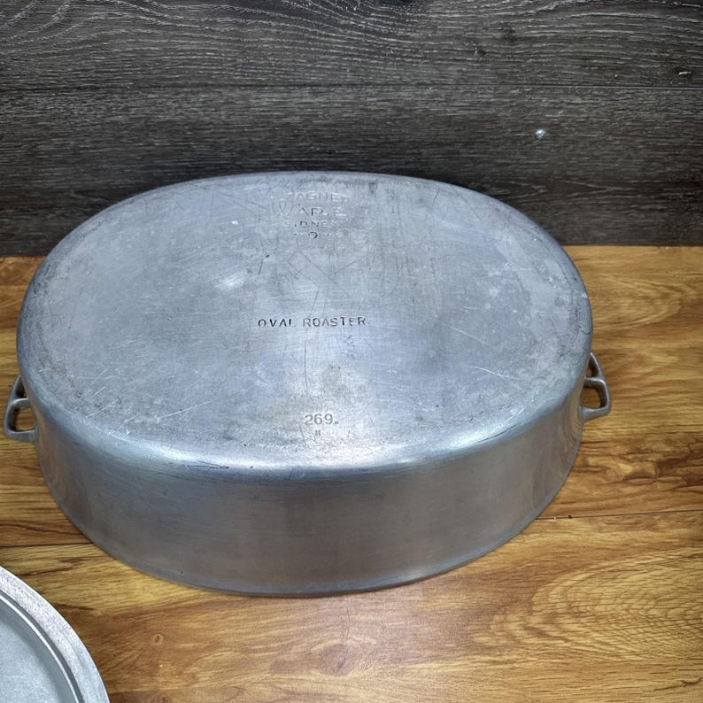 Wagner Ware Sidney 269M Cast Aluminum Oval Roaster Drip-drop Lid ...