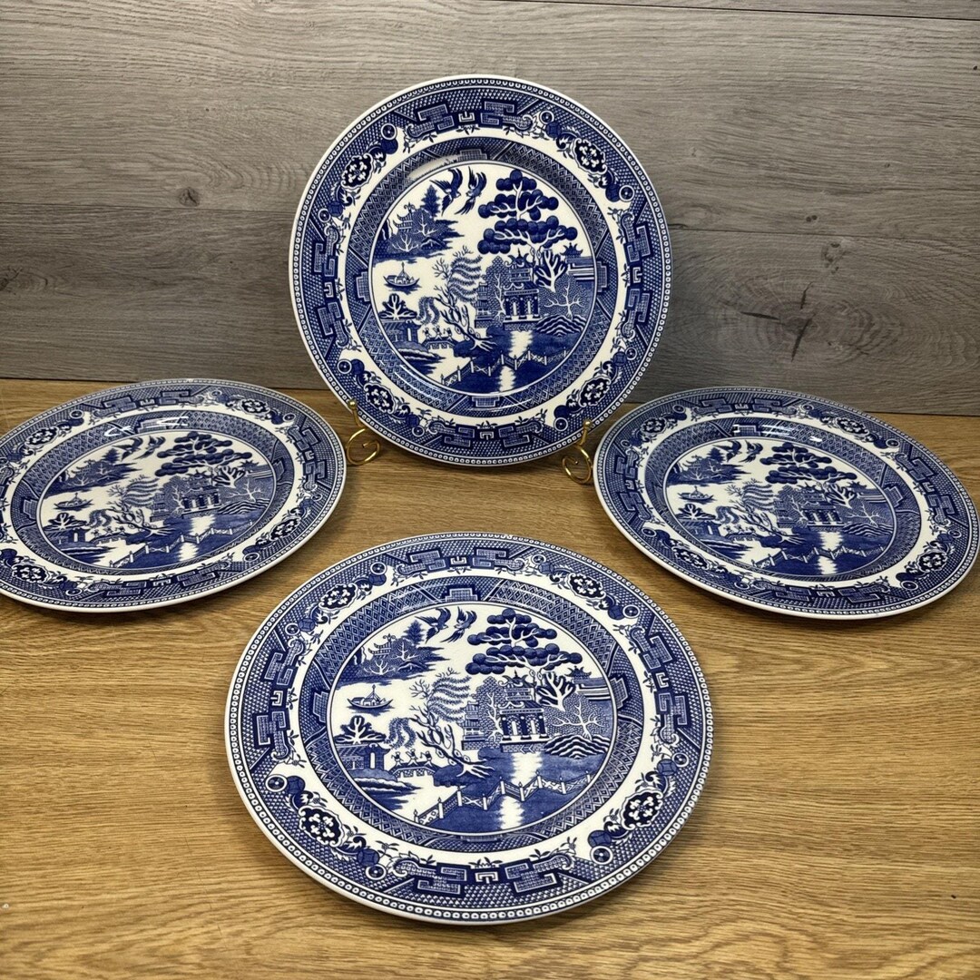 John Tams Dinner Plates, Two (2), Blue Willow, 10 3/4"d Transferware ...
