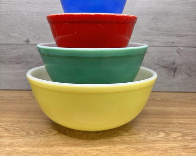 Pyrex Primary Colors Nesting Mixing Bowls # 401 402 403 404 ~set of 4 ...