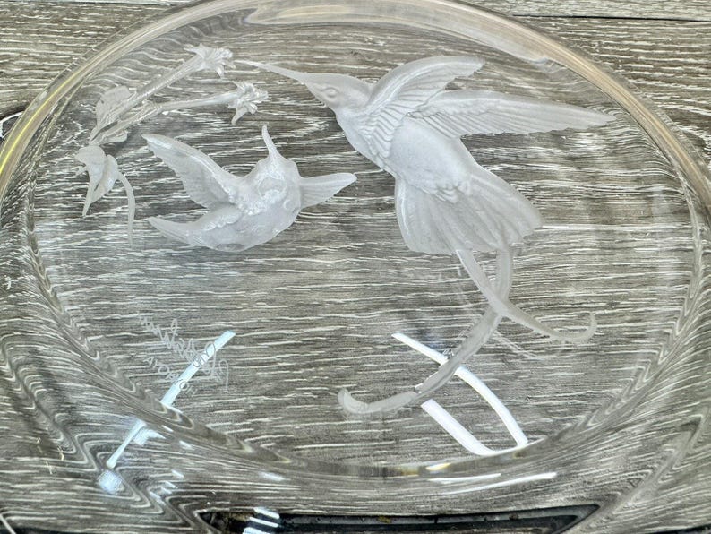 Vintage Boehm Hoya Museum Crystal Japan 8" Plate Hummingbird ~signed - Etsy