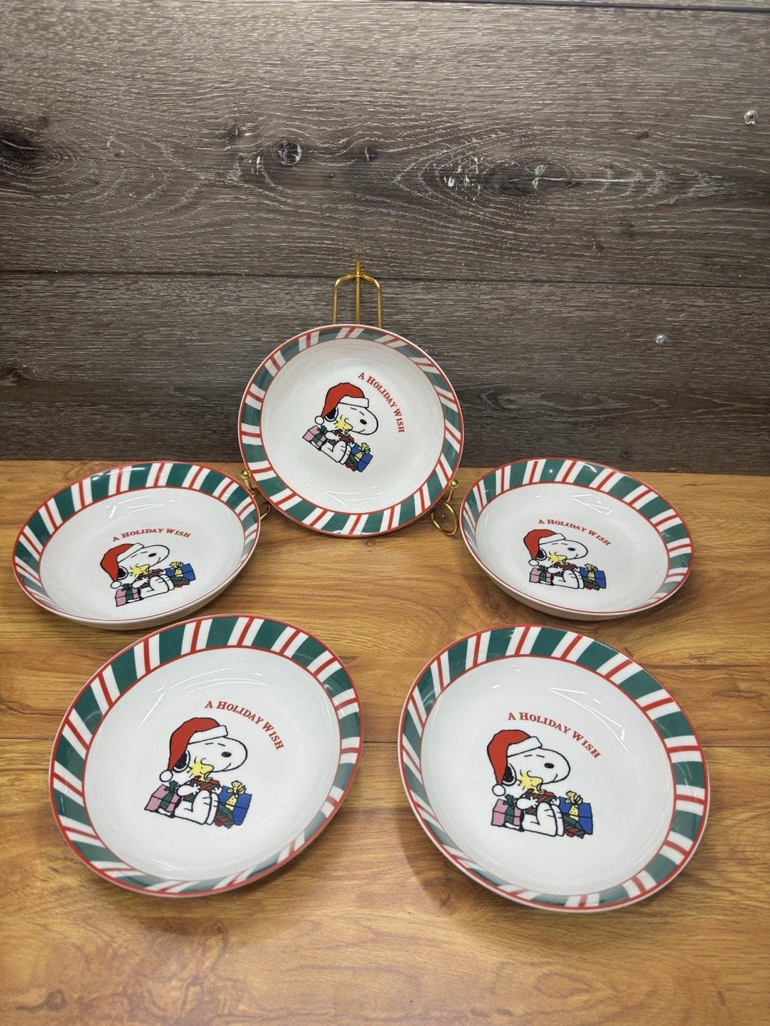 Gibson Peanuts Snoopy A Holiday Wish 7" Christmas Bowl ~set of 5 - Etsy