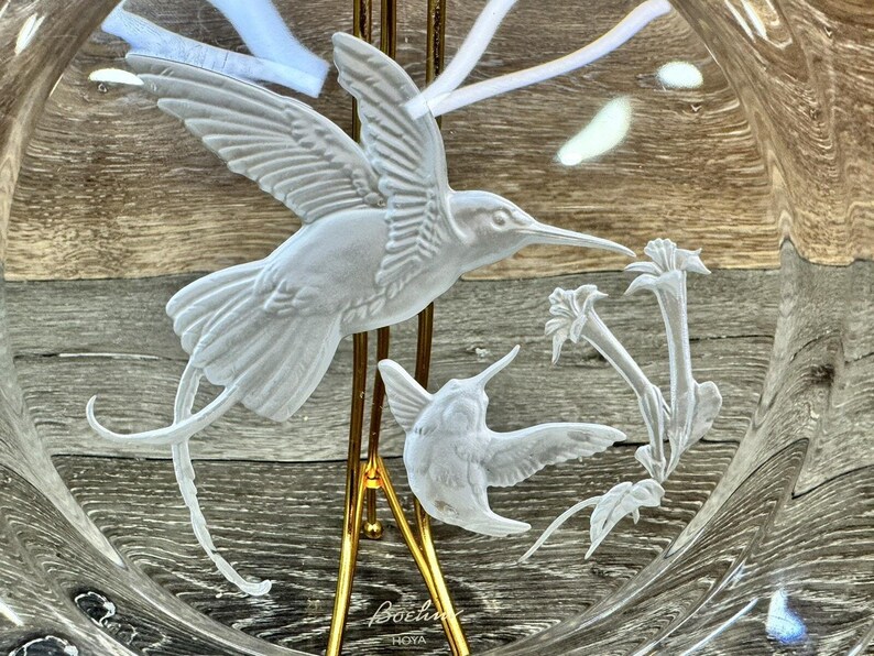 Vintage Boehm Hoya Museum Crystal Japan 8" Plate Hummingbird ~signed - Etsy
