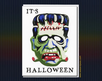 Funny Halloween Card Funny Frankenstein Card Silly Halloween - Etsy