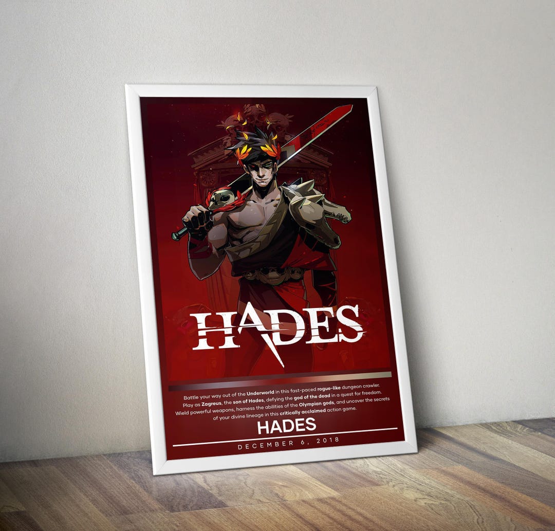 Hades Poster | Hades Print | Gaming Poster Print | 4 Colors | Video ...