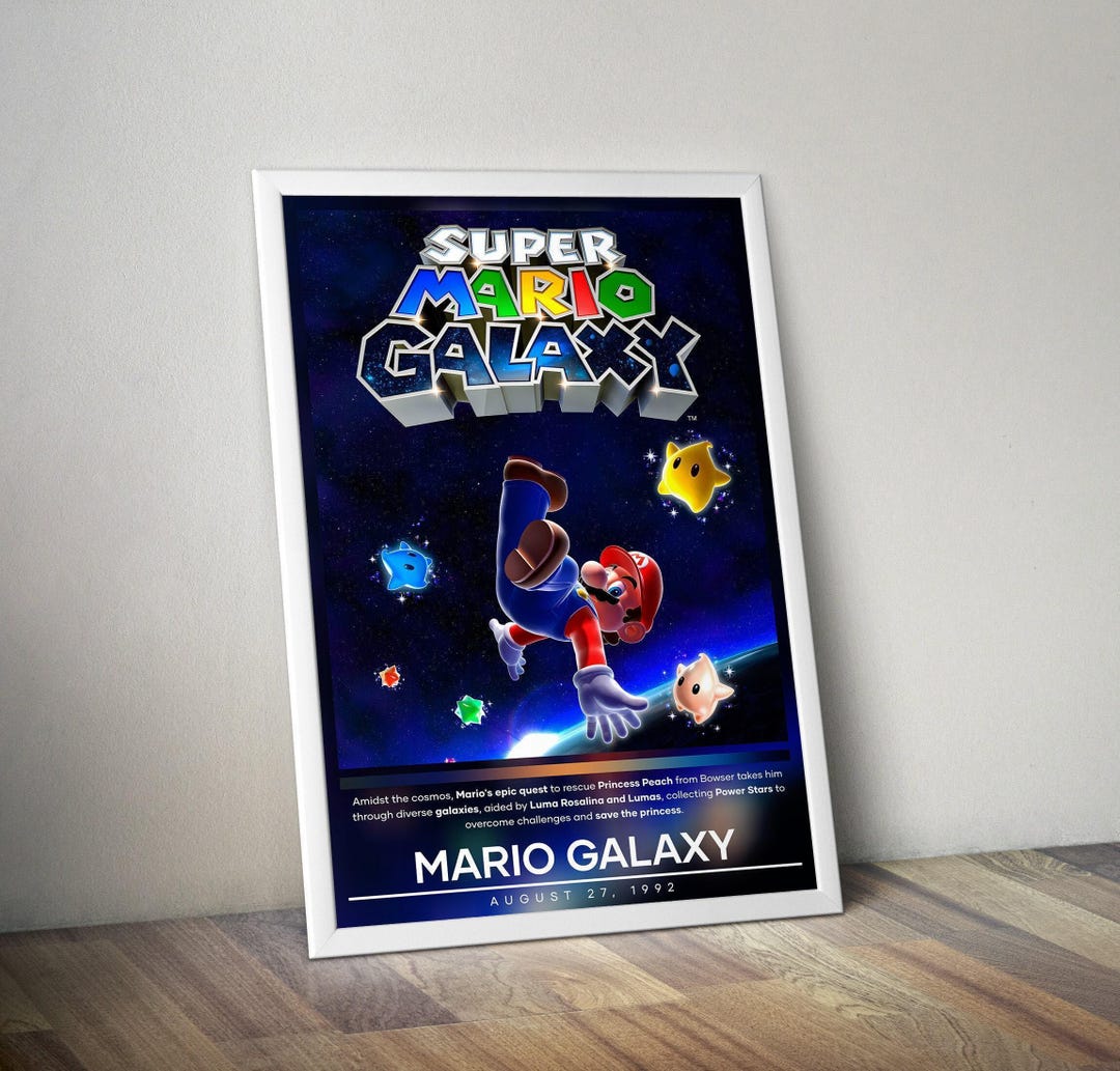 Super Mario Galaxy Poster | Super Mario Prints | Gaming Posters | 4 ...