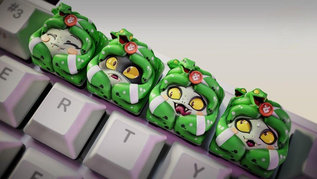 Snake Queen Keycap - Medusa Snake Queen Keycap - Fantasy Resin Keycap ...