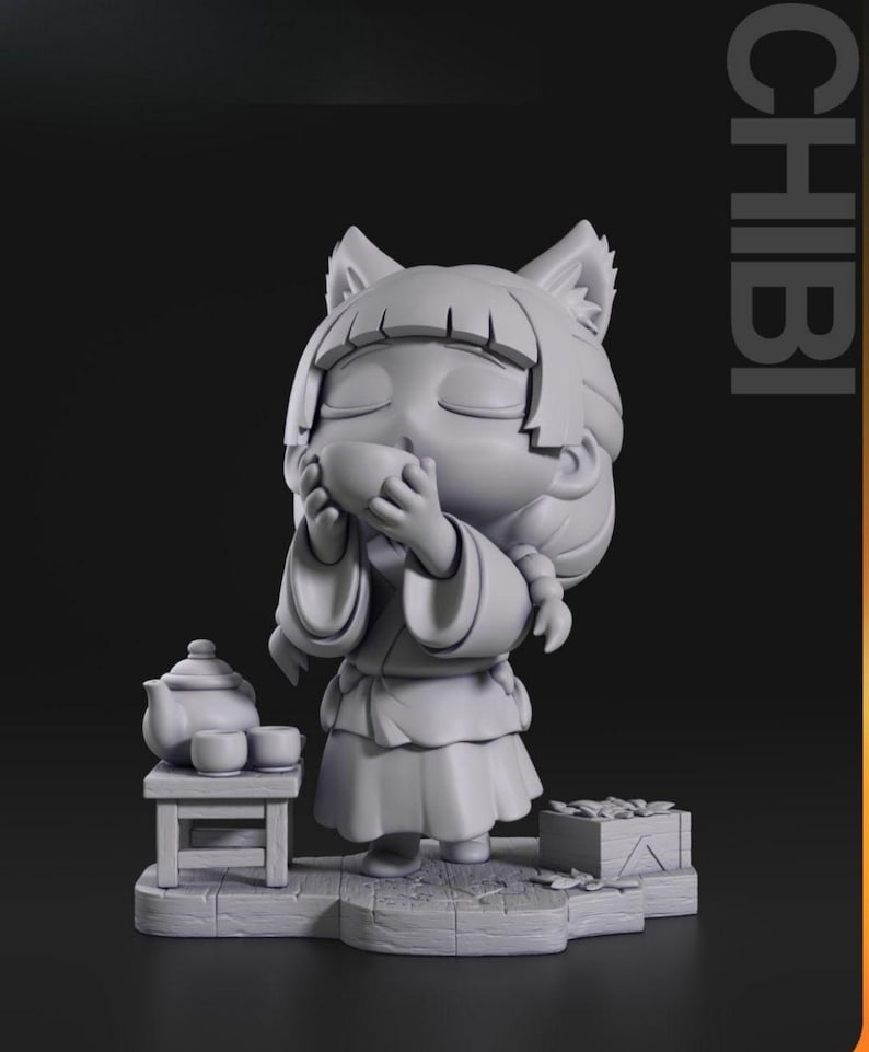 Chibi Anime Girl - Cute 3D Print Model - Anime Style 3D Model - Instant ...