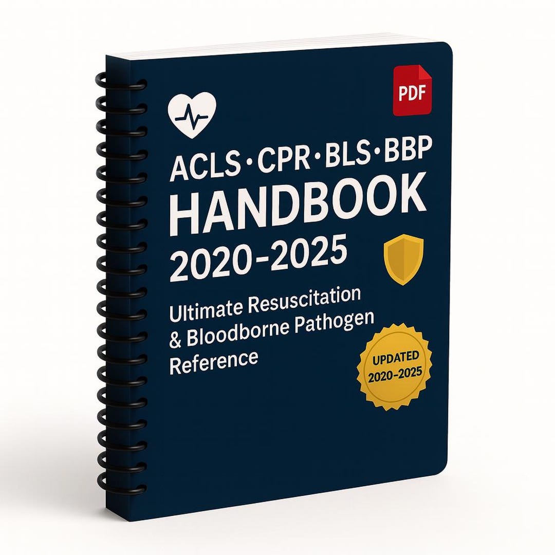 Acls • CPR • BLS • BBP Handbook (2020–2025) | Pdf Download - Etsy