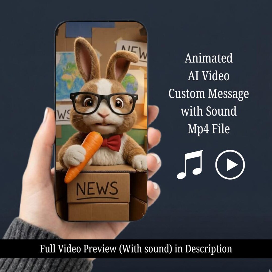 Custom AI Bunny Birthday Video Personalized Kids Birthday Message Cute ...