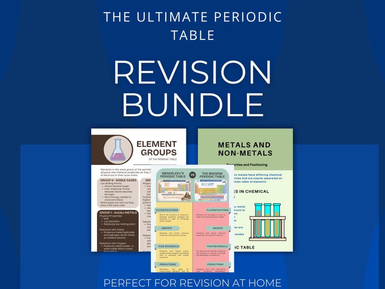 GCSE Chemistry Periodic Table Revision Bundle | Revision Study Guide ...
