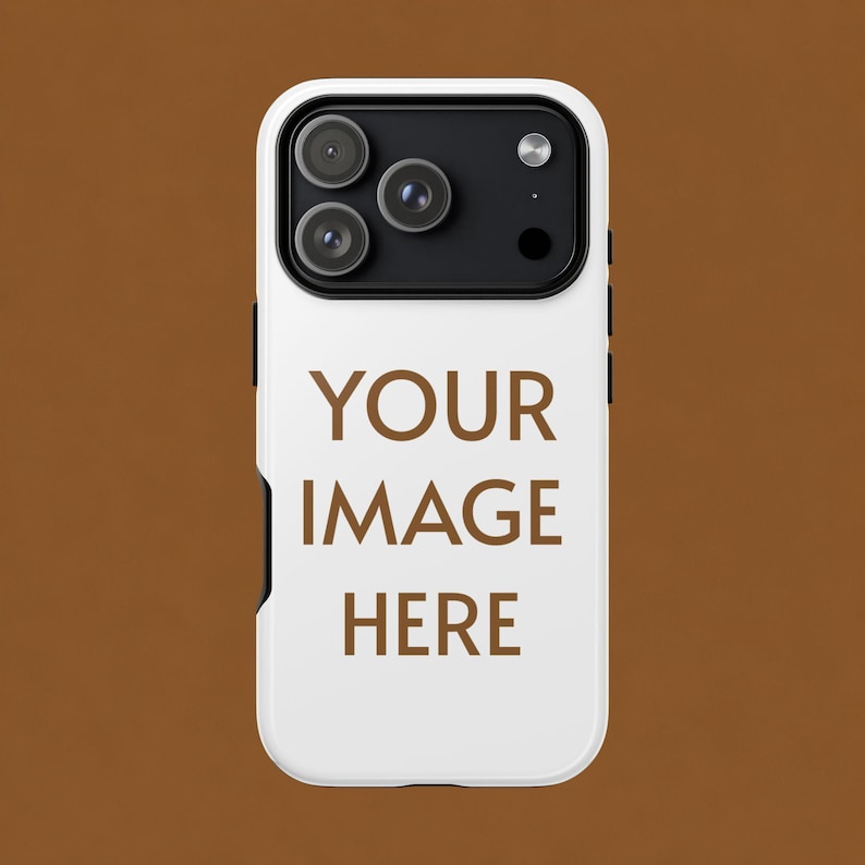 Custom Phone Case Mockup, Dual-layer Protective Template, White Tough ...