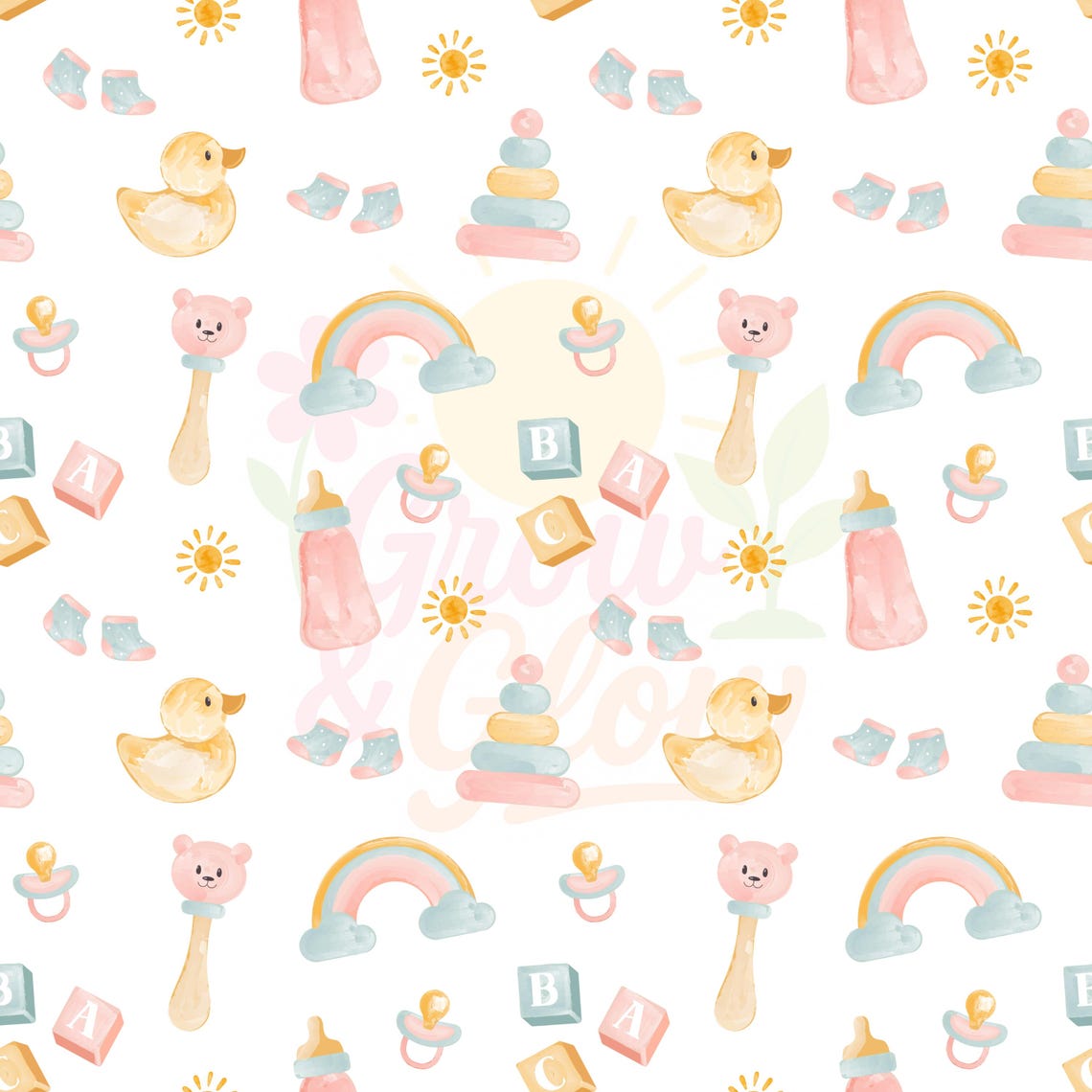 Cute Baby Seamless Pattern Nursery Wallpaper Pattern Newborn Blanket ...