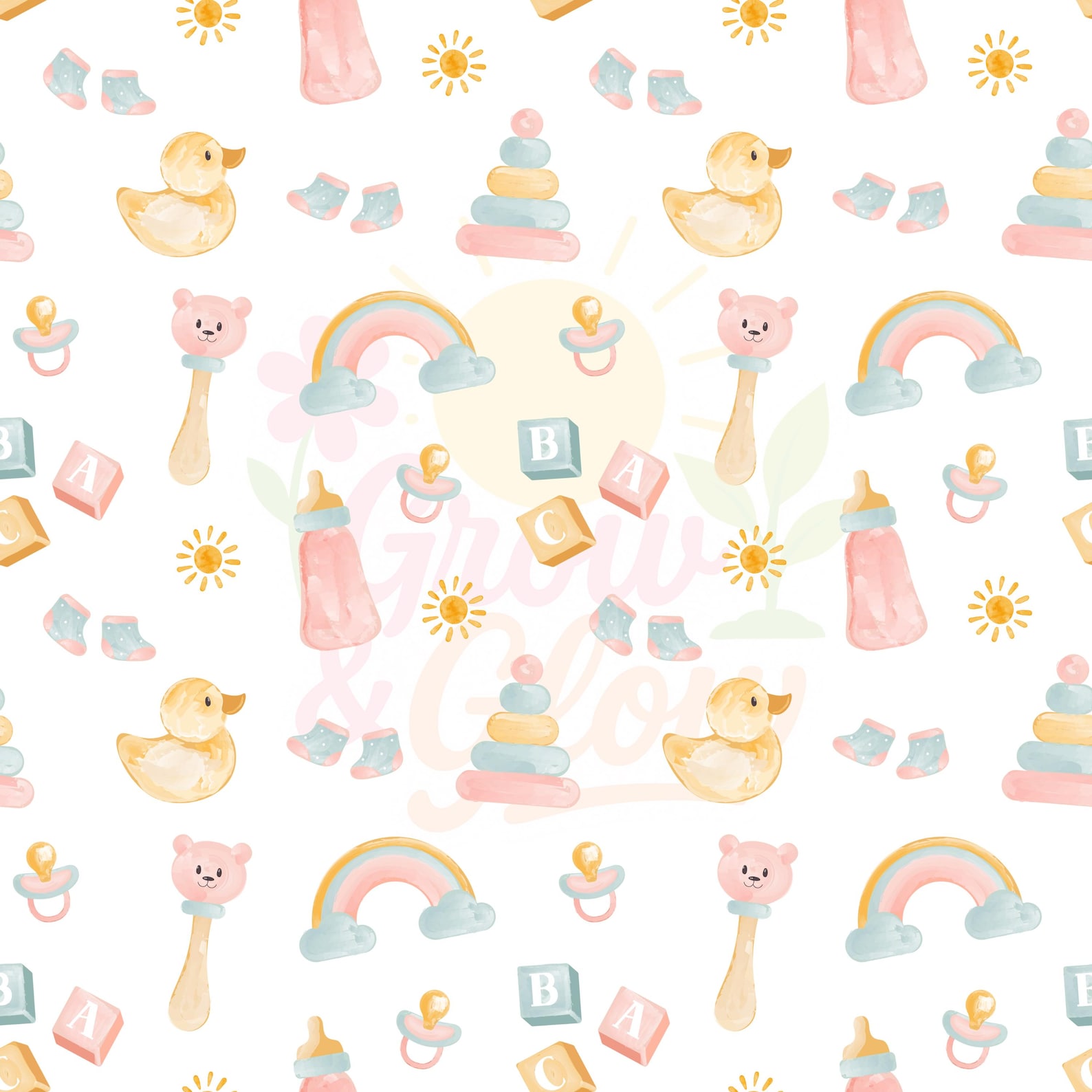 Cute Baby Seamless Pattern Nursery Wallpaper Pattern Newborn Blanket ...