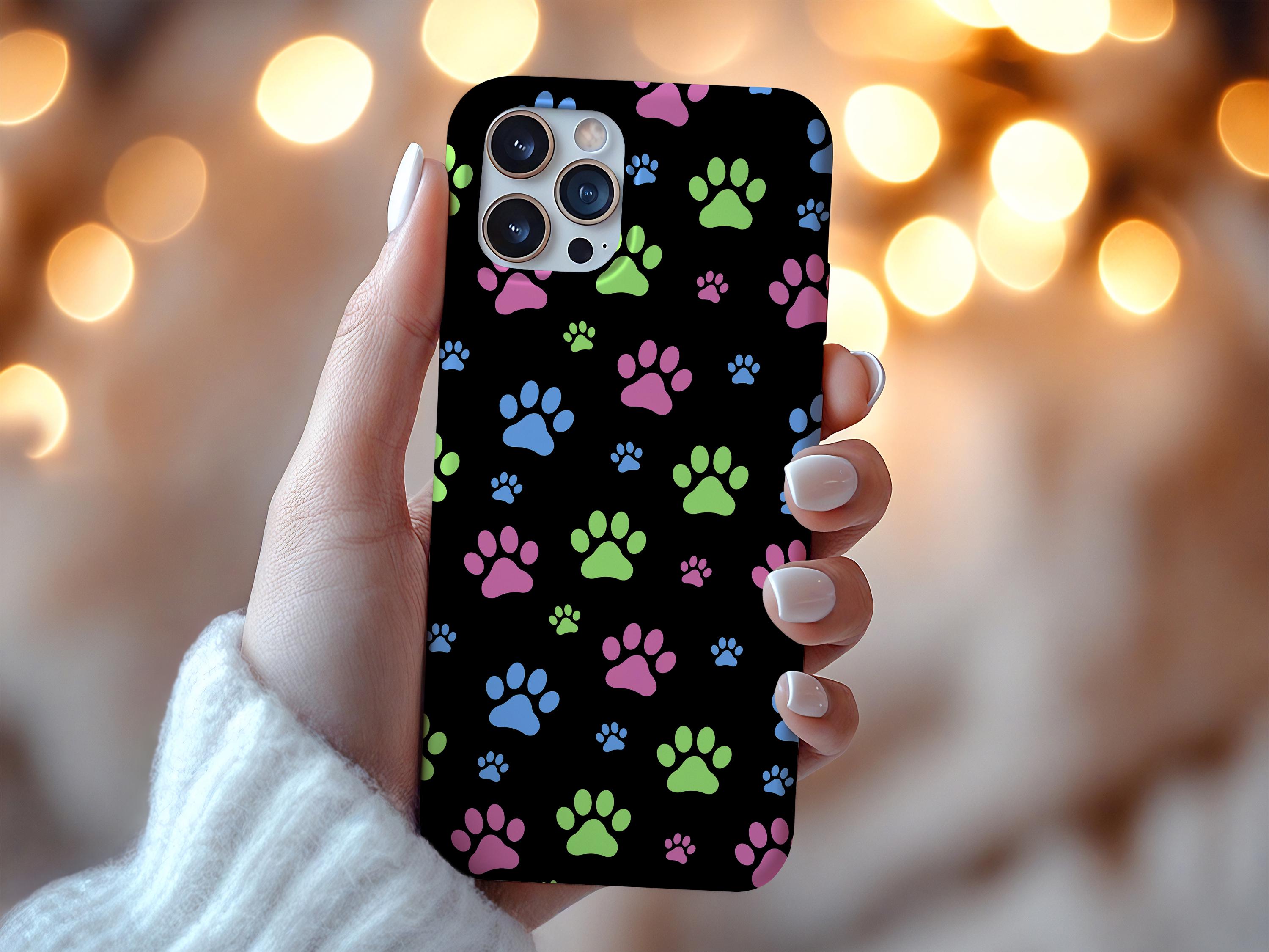 Bright Paw Print Seamless Pattern, Vibrant Cat Paw Digital Paper ...