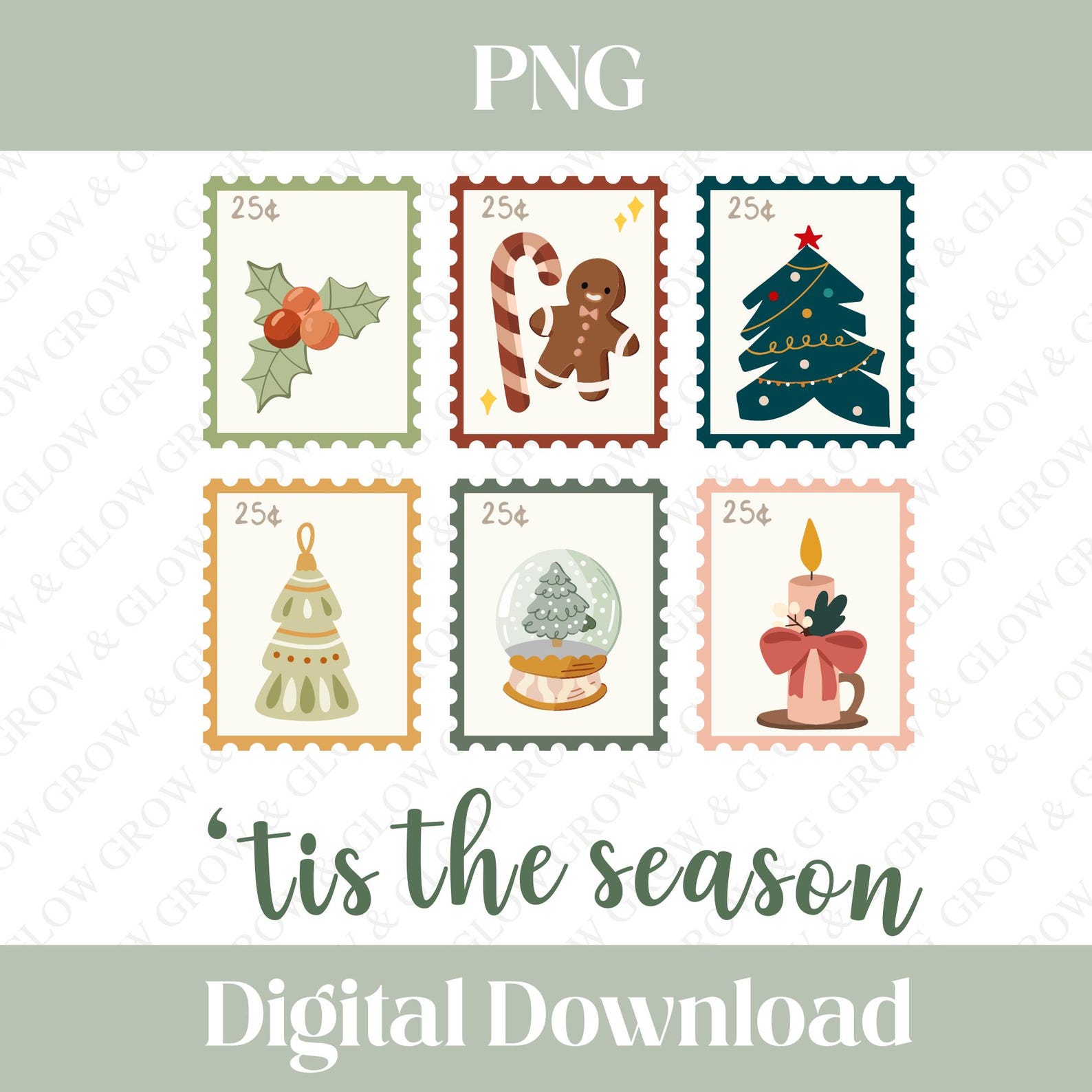 Christmas Postage Stamp PNG Clipart, Holiday Mail Stickers, Vintage ...
