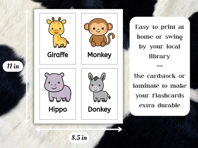 64 Kawaii Animal Flashcards for Kids Printable Flashcards Animal ...