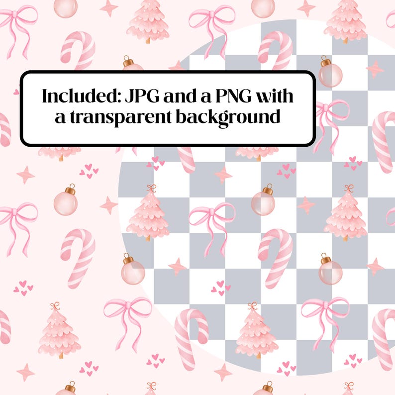 Pink Christmas Printable Pattern Pink Holiday Pattern Christmas Digital ...