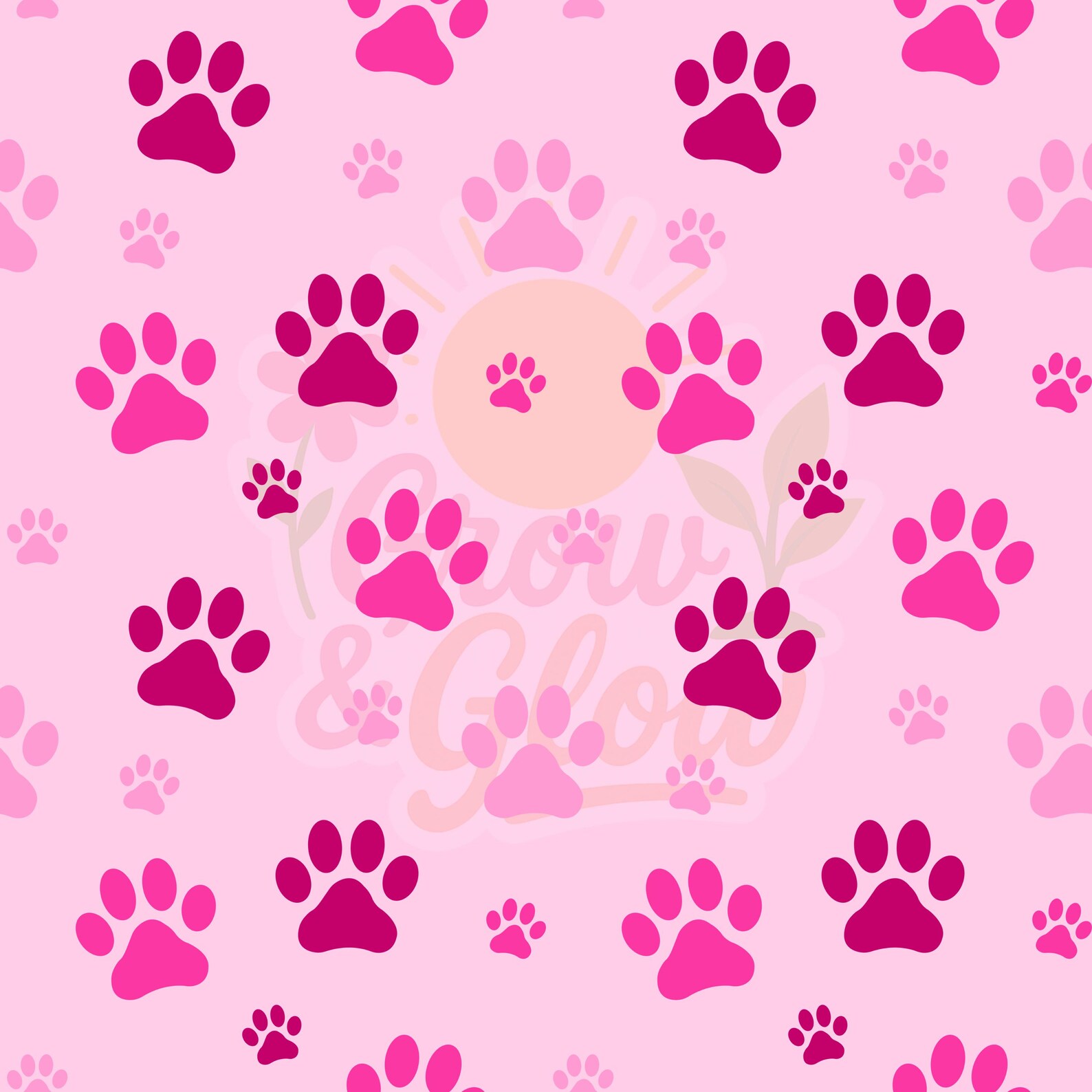 Pink Pawprint Printable Paper Paw Print Digital Paper Pack Dog Paw ...