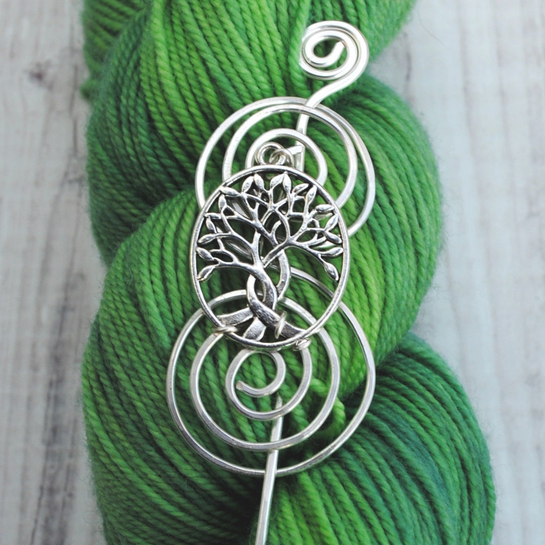 Celtic Tree of Life Charmed Shawl Pin in Silver - Etsy