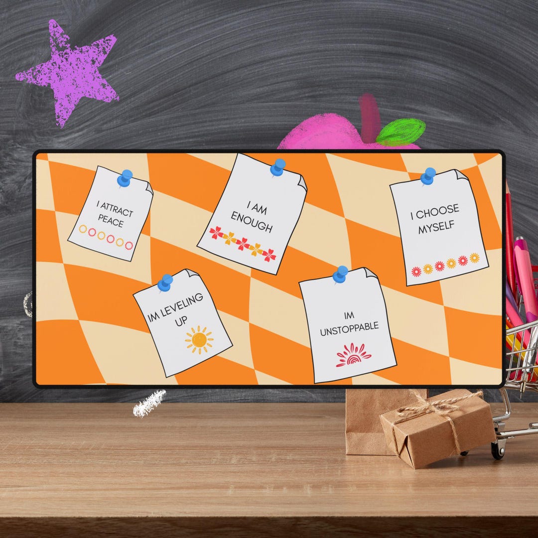 Retro Affirmations Desk Mat - Etsy