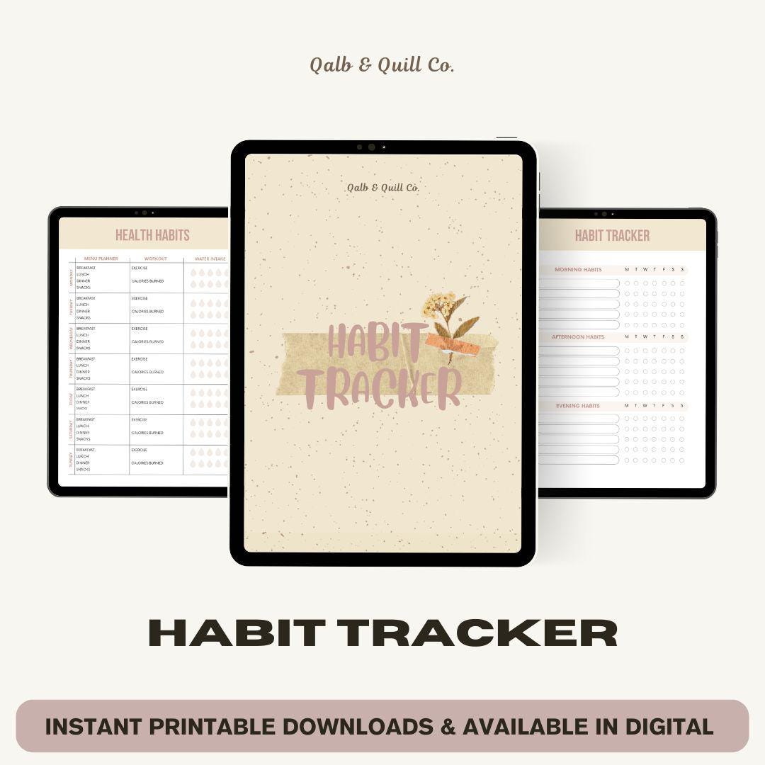 Daily Habit Tracker, Exercise, Meals, Morning/evening (digital Download ...