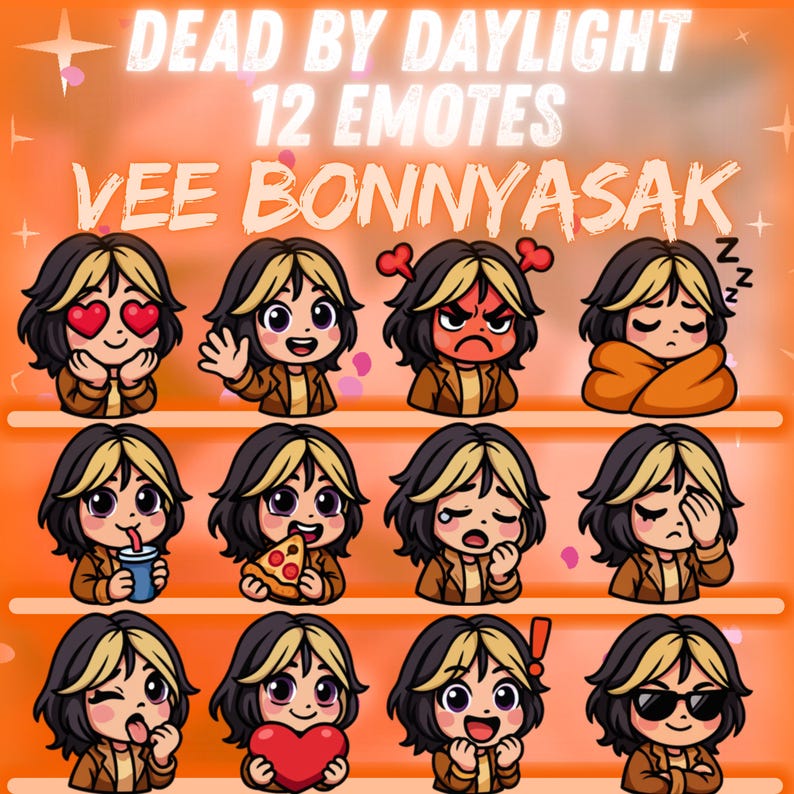 Vee Boonyasak Dead by Daylight Twitch, Discord Emote Pack – 12x Kawaii ...