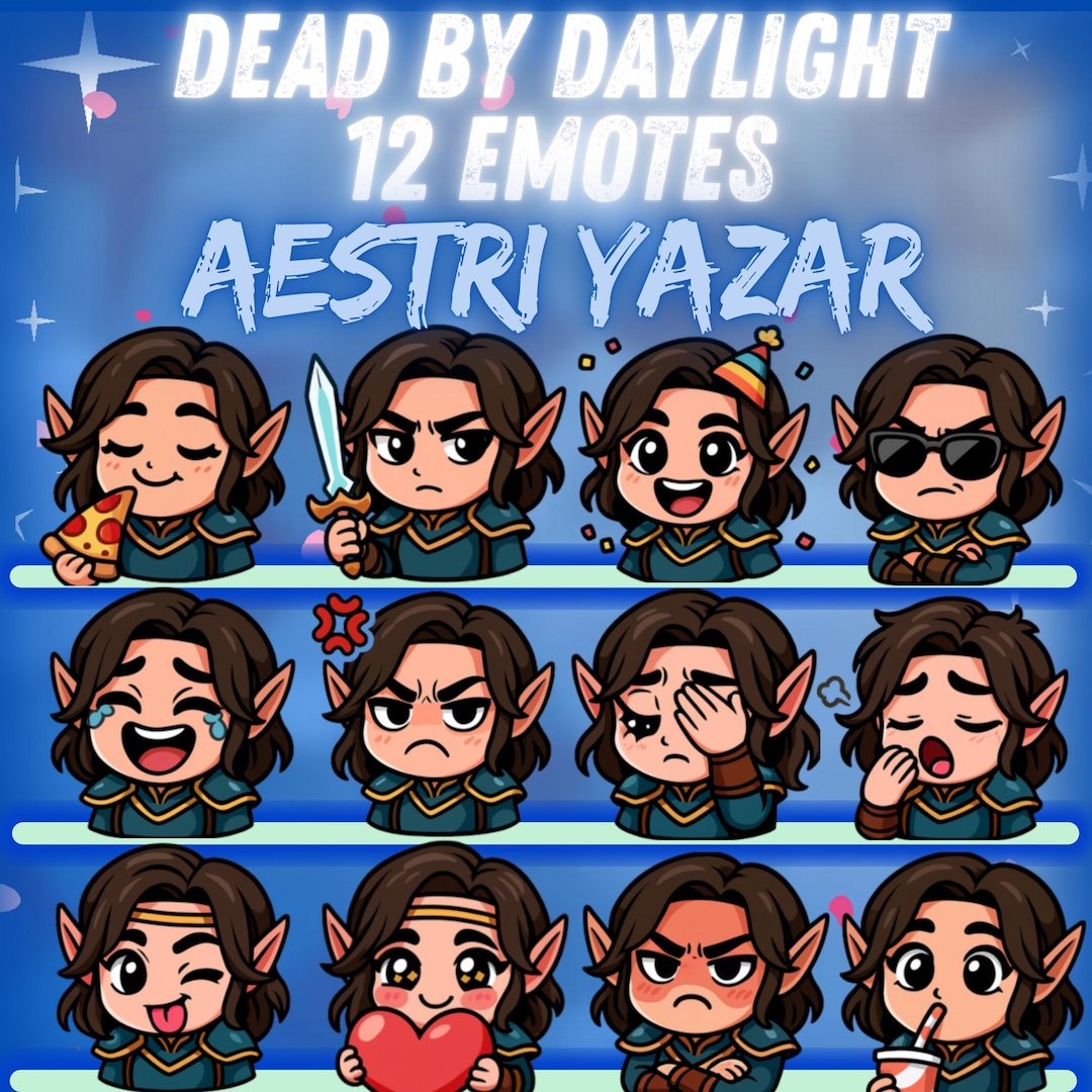 Aestri Yazar Dead by Daylight Twitch Discord Emote Pack 12 Kawaii Chibi ...