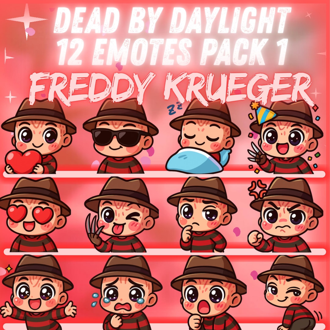 Freddy Krueger Dead by Daylight Twitch, Discord Emote Pack 1 – 12 ...