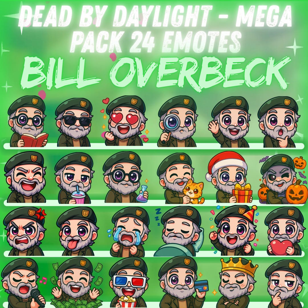 Bill Overbeck Mega Pack 24 Emote Pack | Dead by Daylight Twitch ...